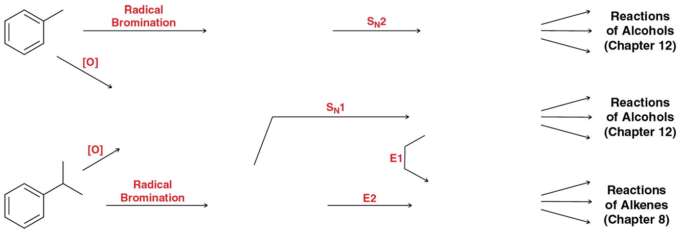 17-2 Summary of Reactions at the Benylic Position